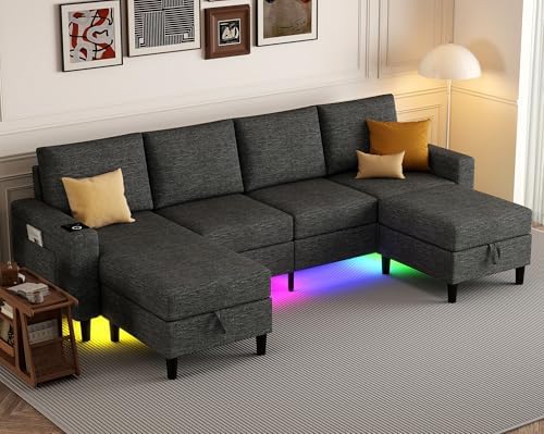 Amazon.com: HYZQ Sectional Couches for Living Room, 4 Seat Sectional ...
