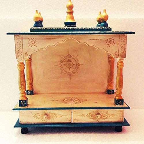 Darbar Creations Rajasthani Ethnic Handpainted Wooden Temple : Amazon ...