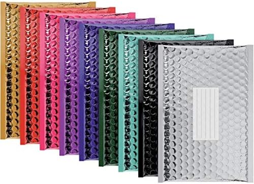 100 Pack Metallic Bubble Envelopes | Large Padded Envelopes | Size (120 ...