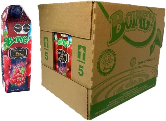 Boing Bebida Tradicional Jugo de Uva-Arandano 1L, 12 pack : Amazon.com ...