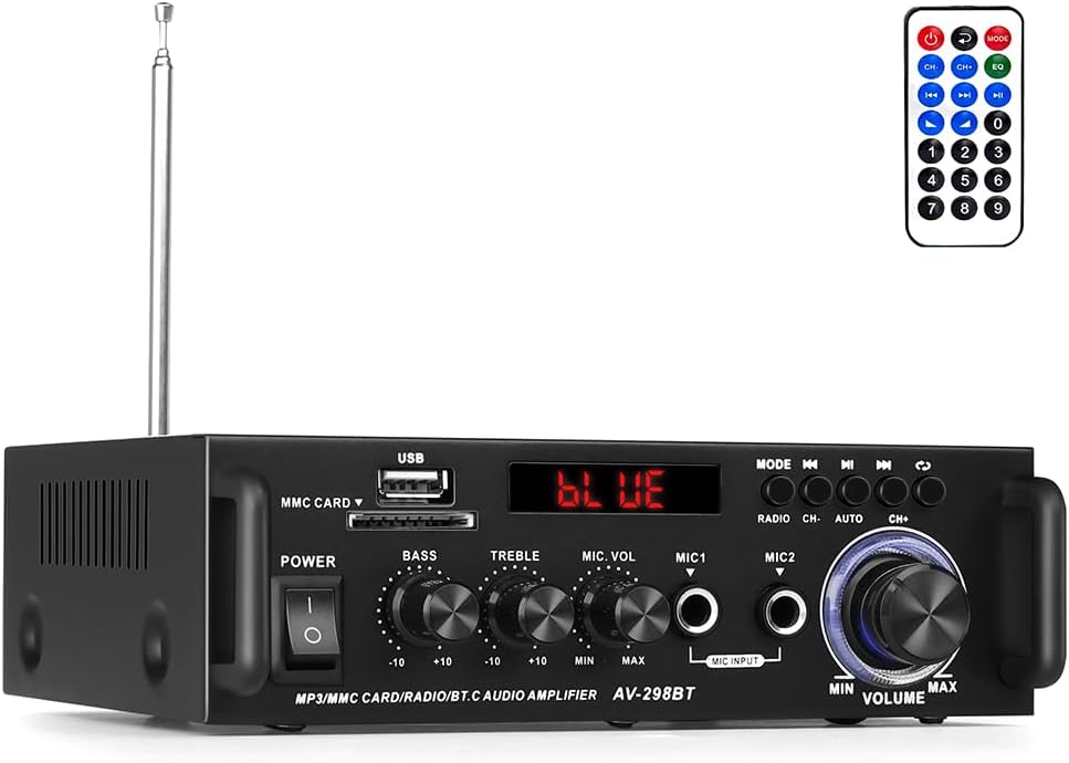 Amazon.com: Stereo Audio Amplifier for Home, AK-390 Bluetooth5.0 HiFi ...