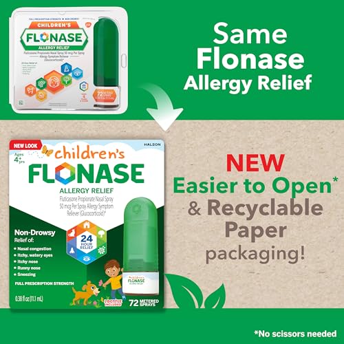 Flonase Children's Allergy Relief Nasal Spray, 24-Hour Non-Drowsy Multi ...