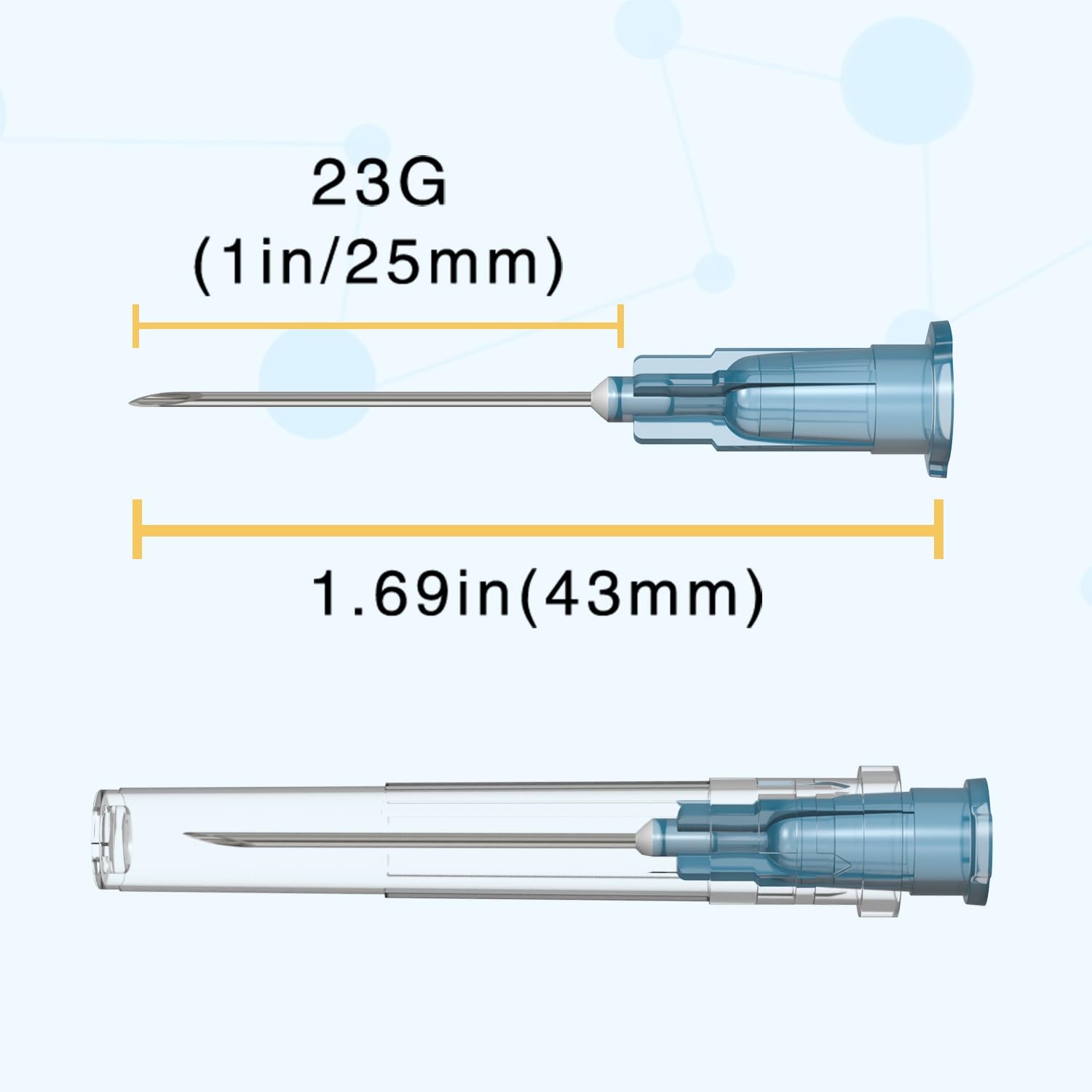 Snapklik.com : 23 Gauge 1 Inch Needle,100 PCS Luer Lock Industrial ...