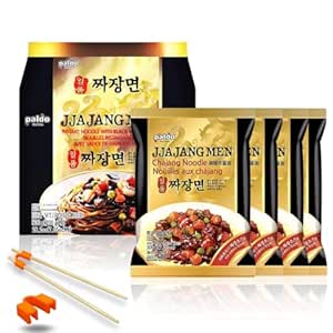 Amazon.com : Paldo Fun & Yum Ilpoom Jjajangmen Noodles, Pack of 4, Traditional Brothless Chajang ...