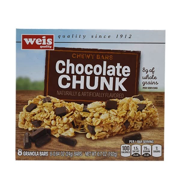 Amazon.com: Weis Quality, Chewy Granola Bars Chocolate Chunk, 6.7 Ounce ...
