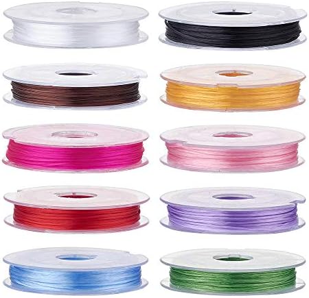 Deziine 10 Rolls Mixed Color Crystal Elastic Cord Strong Stretchy ...