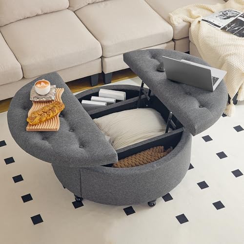 Amazon.com: INZOY 36" Wide Storage Ottoman Large with 4 Wheels,Tufted ...