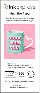 Ink Express Mug Size 100gsm Dye Sublimation Transfer Paper Compatible ...