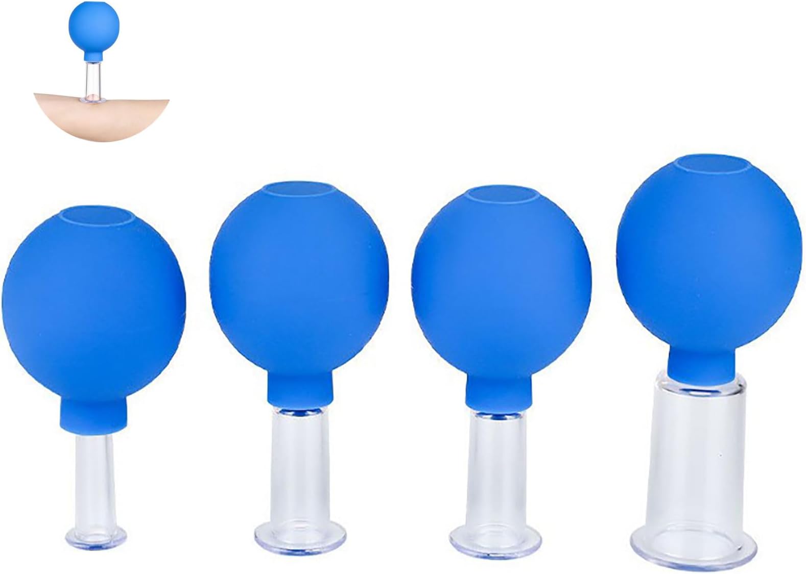Amazon.com: Nuanchu Glass Face Cupping Cup Set Silicone Massage Vacuum ...