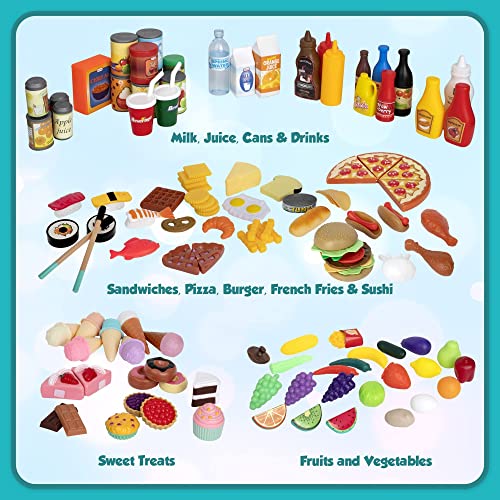 Snapklik.com : Pretend Play Deluxe Food Set, 144 Piece Plastic Kitchen ...