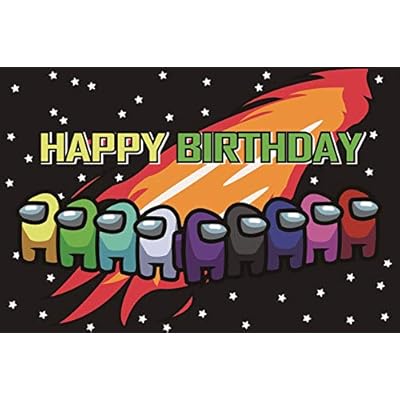 Among us Backdrop, 5X3FT Among Us Happy Birthday Portugal | Ubuy