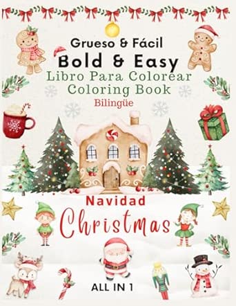 Amazon.com: Coloring BooK Christmas: All IN 1 (Bold and Easy Bilingual ...