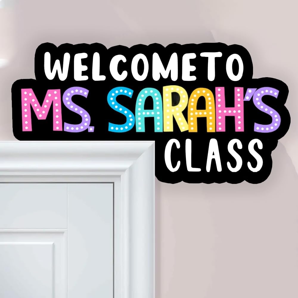 Amazon.com: Personalized Teacher Name Door Frame Corner Sign, Teacher ...