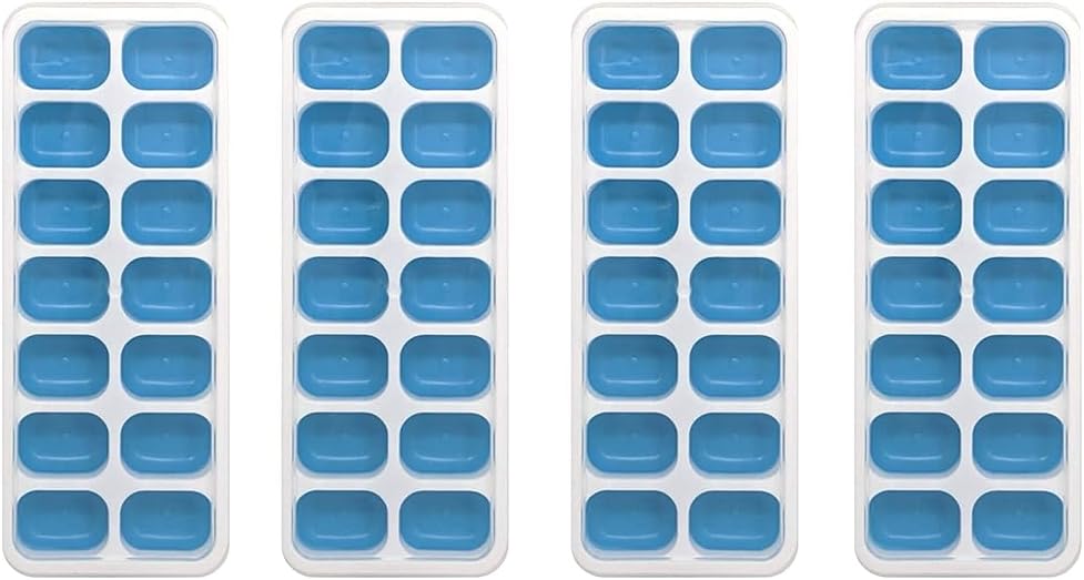 Amazon.com: Ice Cube Tray, Ice Trays (4 Pack); Silicone Ice Cube Tray ...