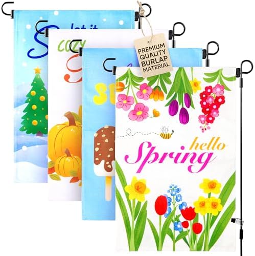 Amazon.com : Seasonal Garden Flags - Set of 4 Garden Flags for Outside ...
