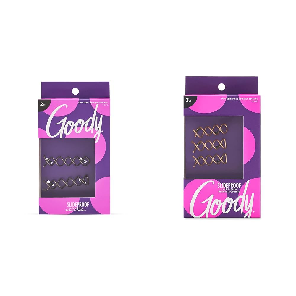 Amazon.com : Goody Hair Spin Pin 2 Count & 3 Count Bundle - Mini ...