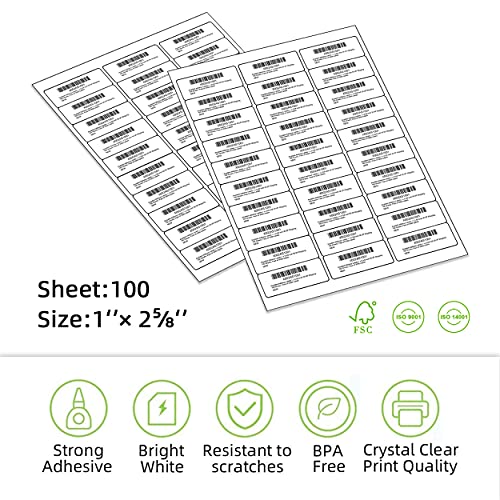 Snapklik.com : Anylabel 3000 Labels 100 Sheets 1 X 2-5/8 Address Label ...