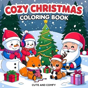 Cozy Christmas Coloring Book Cute and Comfy: 50 Simple and Festive ...