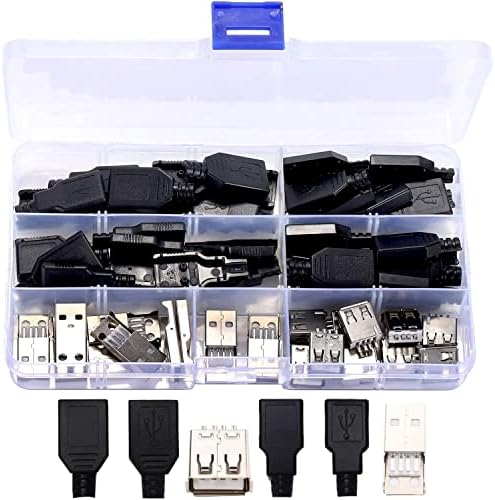 RUNCCI-YUN 40pcs Löten USB Typ A Stecker, USB 2.0 Typ A Stecker USB 4 ...