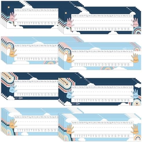 Amazon.com: Boho Rainbow Self Adhesive Name Plates, Name Tags Desk ...