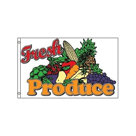 Amazon.com : FRESH PRODUCE FLAG, 3'x5' shop stand banner garden sign ...