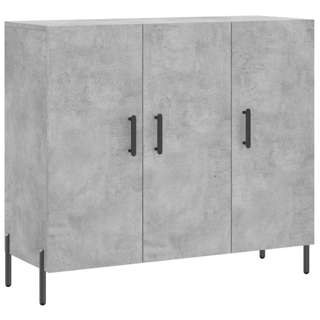 vidaXL Sideboard with Metal Legs - Concrete Grey Engineered Wood ...