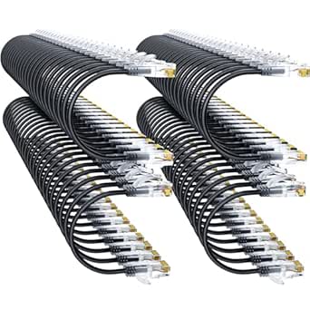 10Gsupxsel Cat6a Patch Cables 1ft (96 Pack) Slim, Cat6 Ethernet Patch ...