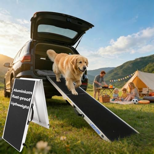 LIEKUMM Dog Ramps For Cars, Lightweight Folding Aluminium, 184.5cm Rust ...