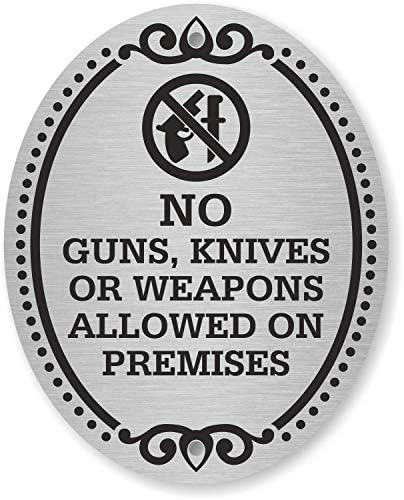 Amazon.com: SmartSign “No Guns, Knives Or Weapons Allowed On Premises ...