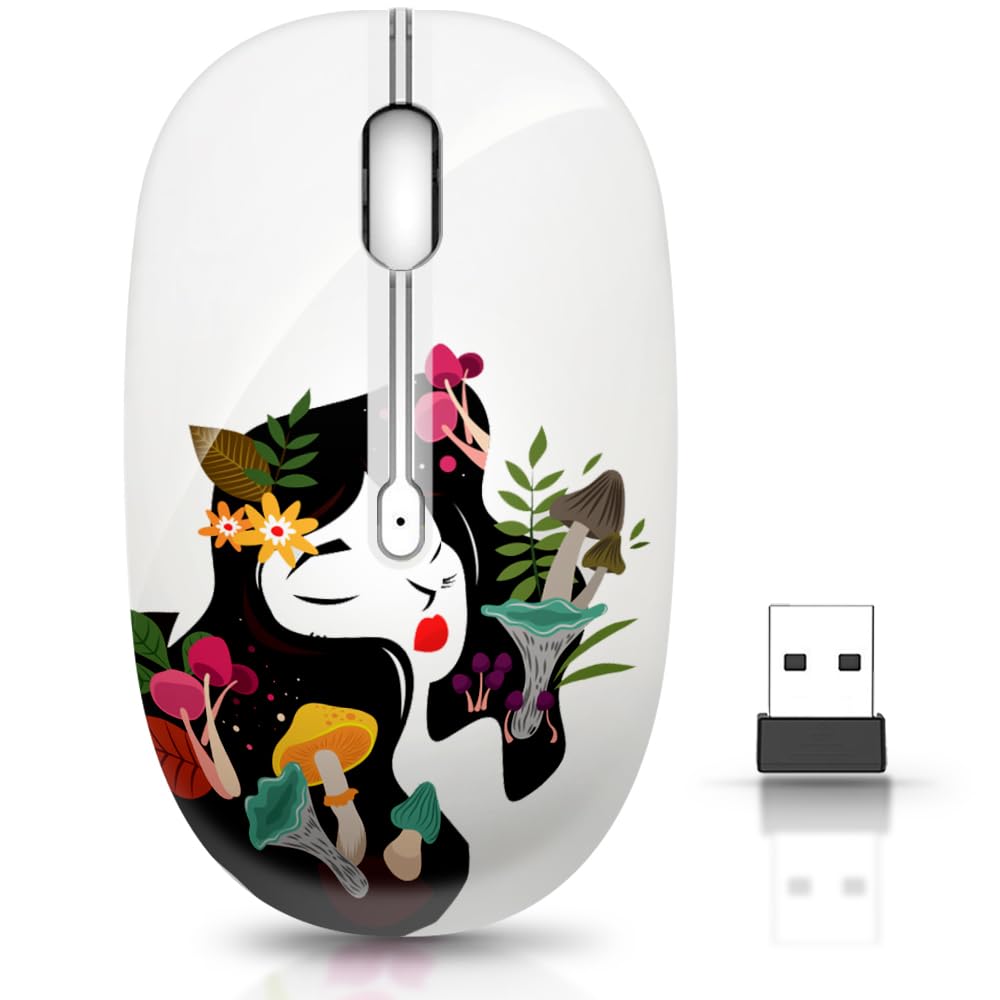 Amazon.com: JUHOO Wireless Mouse with Nano Receiver for PC, Laptop ...