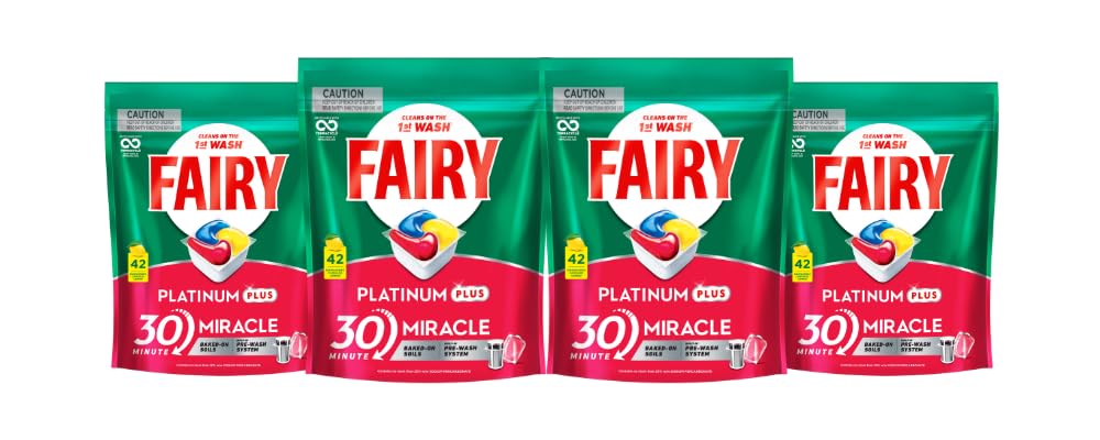 Fairy Platinum Plus Dishwasher Tablets 168 Pack Value Bundle (42 Pack x ...