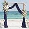 Amazon.com: ROMANKAS Navy Blue Arch Drapes Chiffon Wedding Arch Draping ...