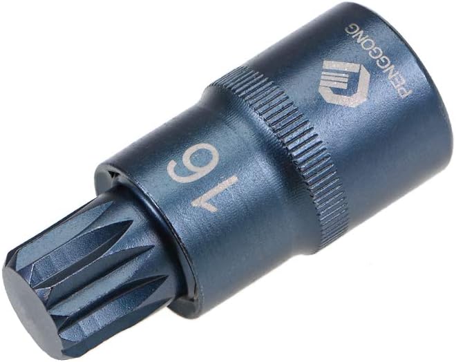 uxcell 1/2" Drive x M16 (16mm) Triple Square Spline Bit Socket, S2 ...