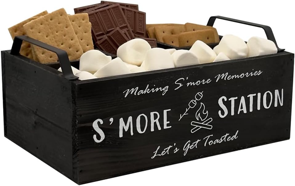Amazon.com: S'Mores Station, Farmhouse Smores Caddy with Handles ...