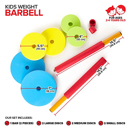 Modern Innovations Kids Barbell Weight Set, Toy Workout Equipment, Kid ...