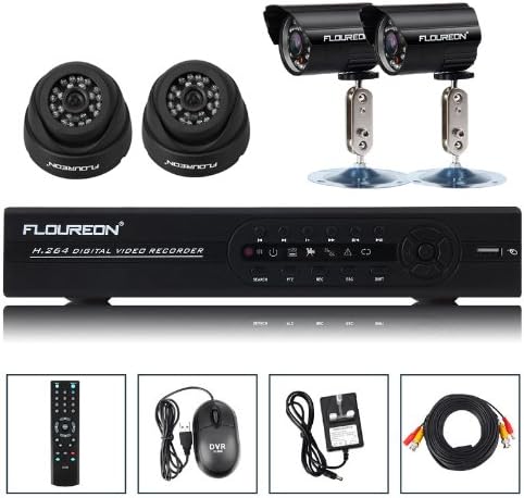 Amazon.com : FLOUREON 8CH Security DVR Recorder CCTV System + 2 Outdoor ...