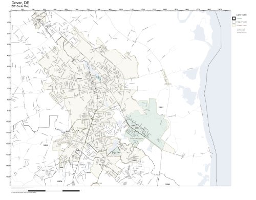 Delaware Zip Code Wall Map Red Line Style By MarketMAPS MapSales De ...