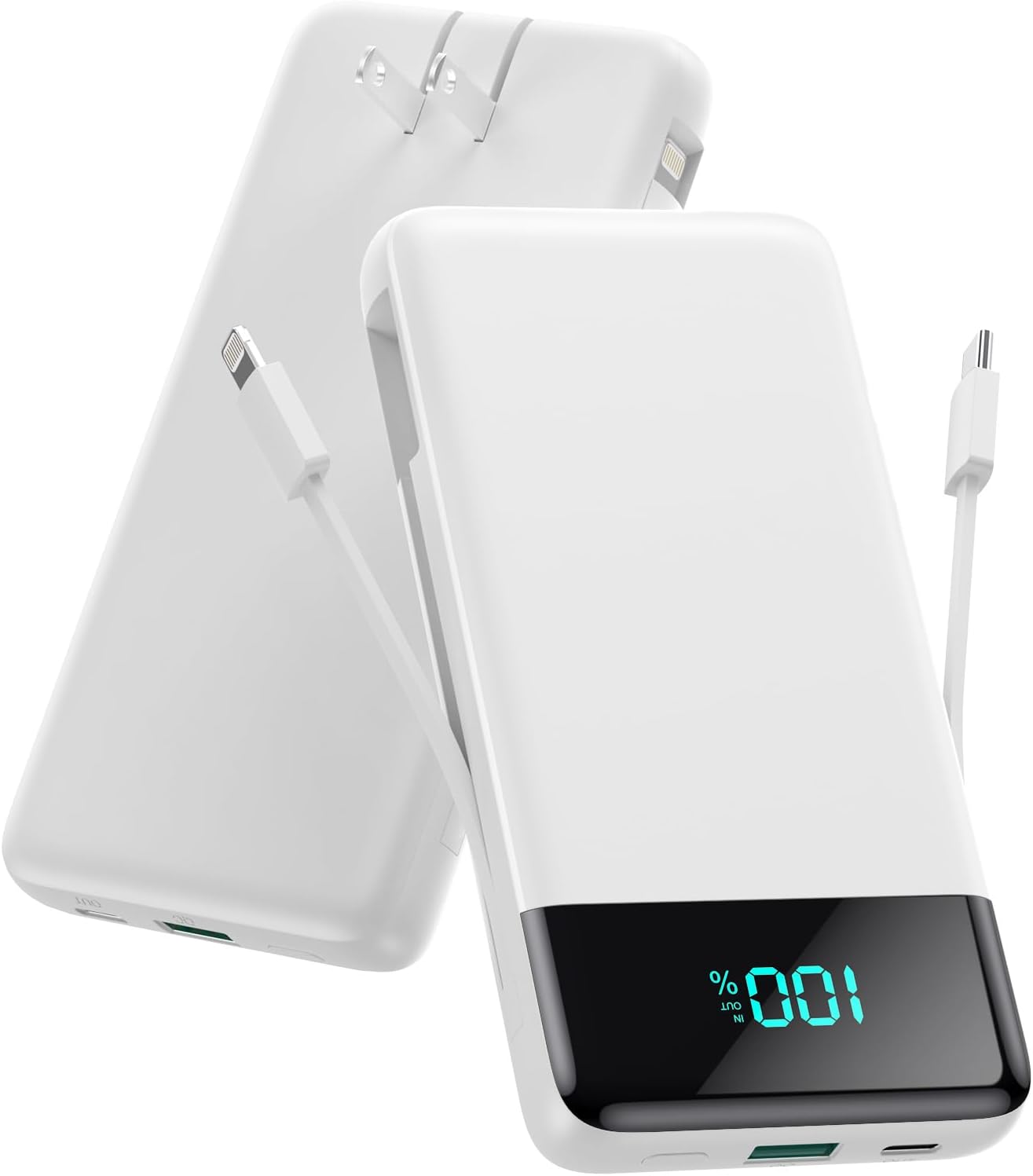 Amazon.com: Portable Charger for iPhone with Built in Cables and Wall ...