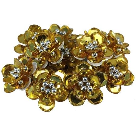 Buy Utkarsh Artificial Handmade Plastic Golden Flowers Pack of 50 Gram ...
