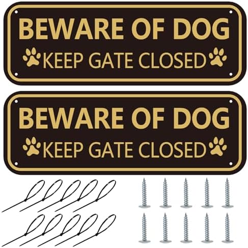 Amazon.com : XIAOKAIYAN Beware of Dog Sign 2-Pack Keep Gate Closed Sign ...
