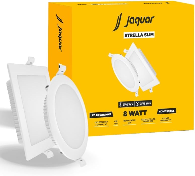 Jaquar Strella Slim 12W Square Recess Down Light - Cool White, Energy ...