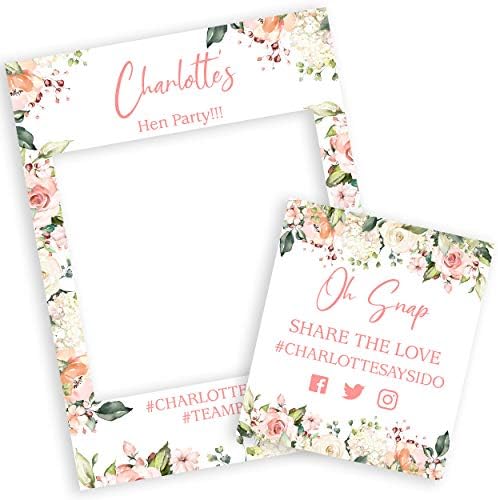 Paper Themes Personalised Hen Do Selfie Frame Party Photo Booth Props ...