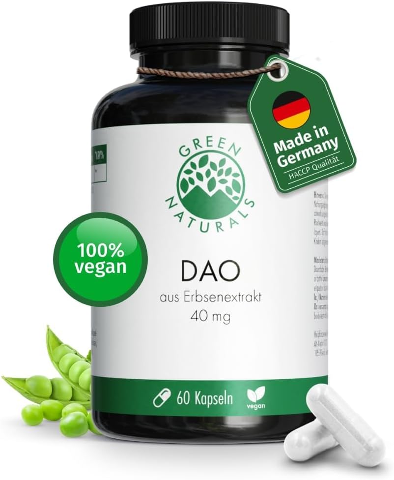DAO Kapseln VEGAN | Hochdosiert: 40 mg je Kapsel Diaminoxidase aus ...