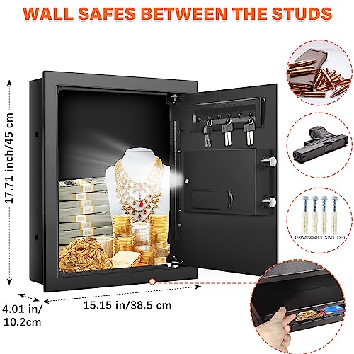 Snapklik.com : 17.72 Tall Wall Safe Between Stud, Fireproof Wall Safes ...
