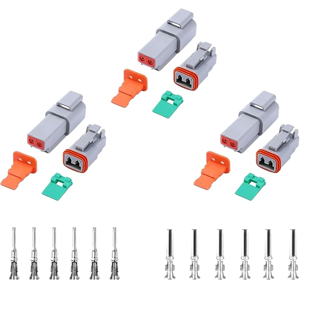 Gray Waterproof 2 Pin Connector DT04-2P DT06-2S with Solid Contacts ...