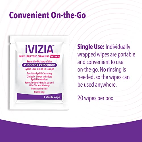 iVIZIA Eyelid Cleansing Wipes for Sensitive Eyelid Cleansing ...