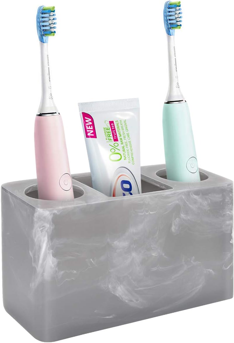 Amazon.com: Luxspire Toothbrush Holder, 3 Slots Large Electric ...