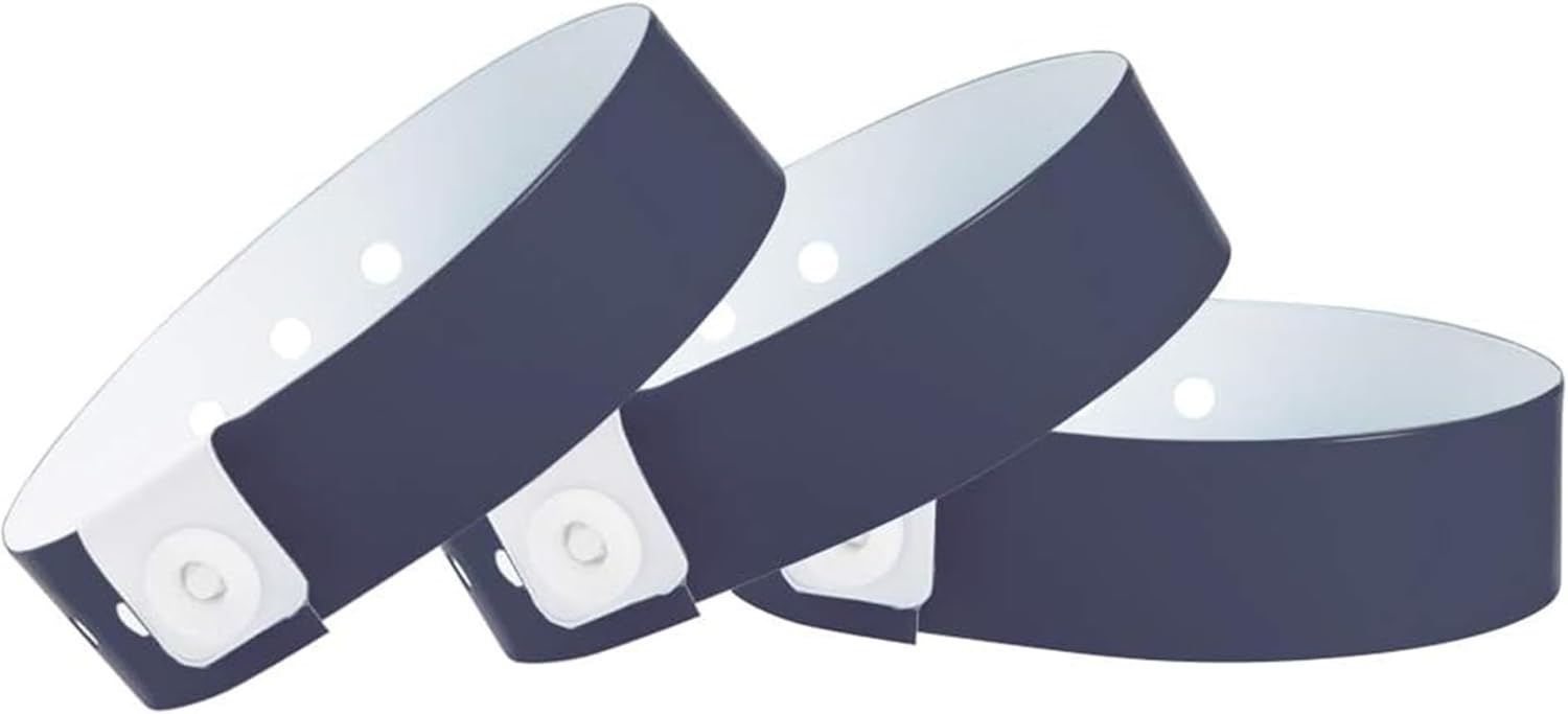 Amazon.com: 100 WristCo Navy Blue Vinyl Wristbands for Events ...