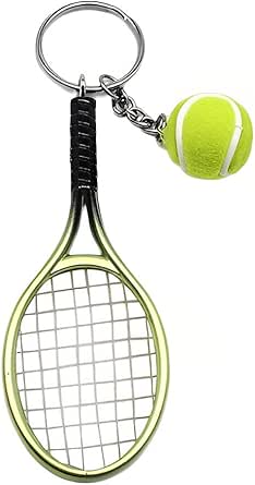 Guqqeuc Mini Tennis Keychain for Women Men Tennis Ball and Racket Key ...