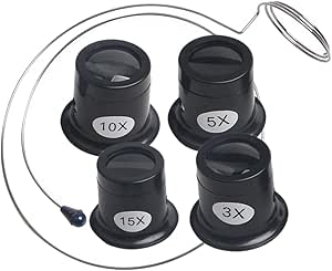 Amazon.com: SEWACC 4pcs Jeweler Monocular Magnifier Headband Magnifying ...